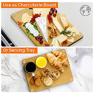Earth's Dreams Wood Cutting Board Set - Heavy-Duty 3 Piece Cutting Board Set - Small, Large & Extra Large Cutting Board - Chacuterie Board - Best Non Plastic, Non Toxic Cutting Board - Dishwasher Safe