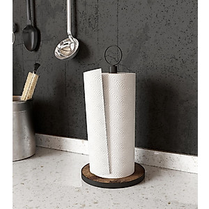 OROPY Paper Towel Holder for Countertop, Heavy Weighted Faux Marble, Kitchen Paper Roll Holder Stand for Standard or Jumbo-Sized Rolls