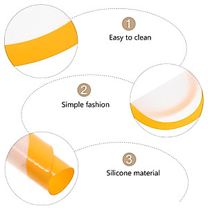 YARNOW Non Stick Baking Mat, Round Silicone Baking Mat, Reusable Silicone Mat for Pie Bread Macaron Pastry Tortilla (12 Inch, Random Color)