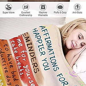 GERMSLAP Positive Affirmation Blanket Gifts, Mental Health Blanket Gifts, Christian Inspirational Spiritual Gifts for Women Men for Birthday, Christmas - Daily Affirmation 60"x50"