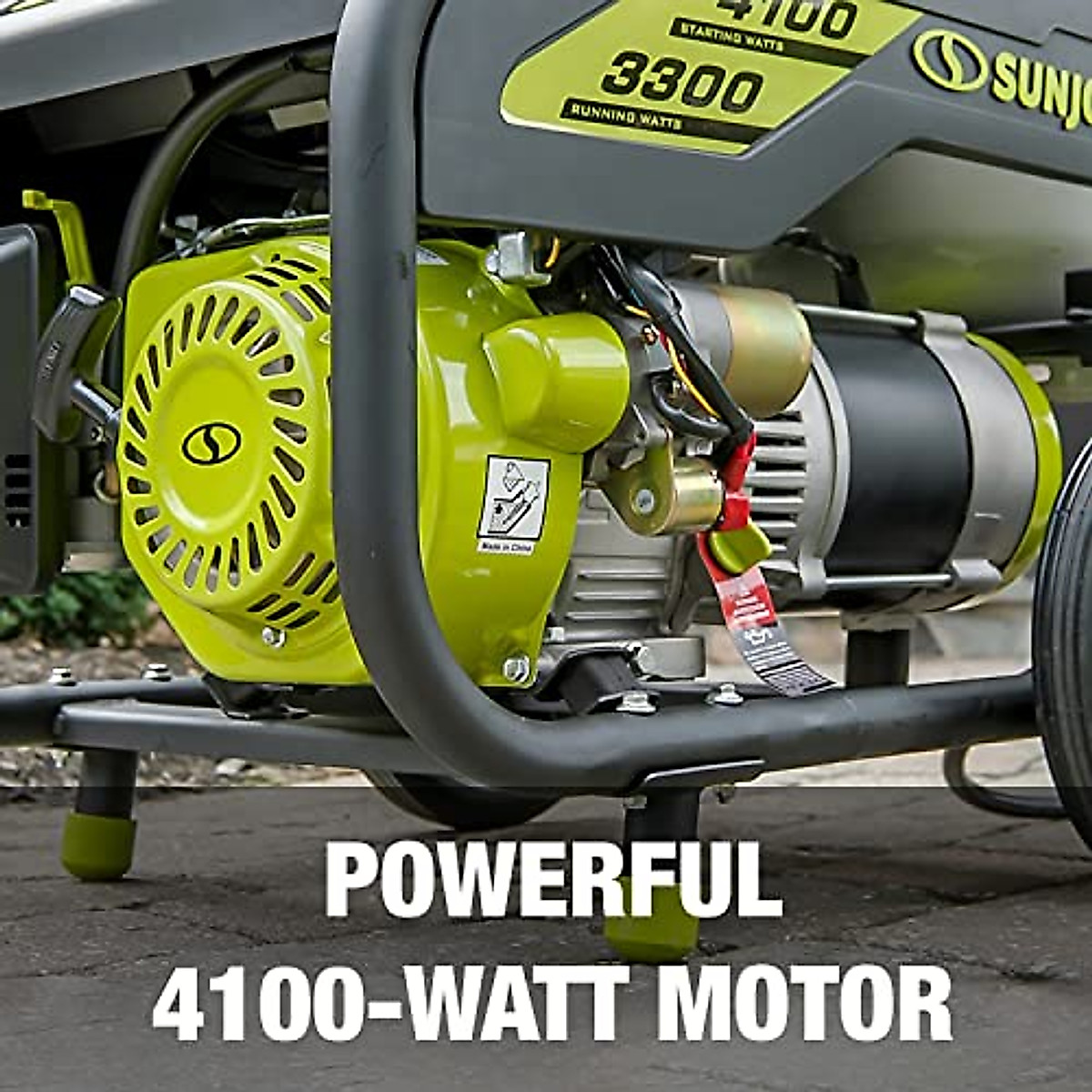 Sun Joe SJG4100LP Portable Propane Generator | Push-Button Electric + Recoil Start | Power Cooling System | 4100 Starting Watt | 3300 Running Watt | W/ 24V 2.0-Ah Battery and Charger