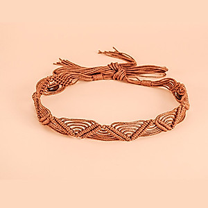 Womens Bohemian Rope Tassel Braid Waist Belt Woven Skinny Chain Belt for Skirt Dress