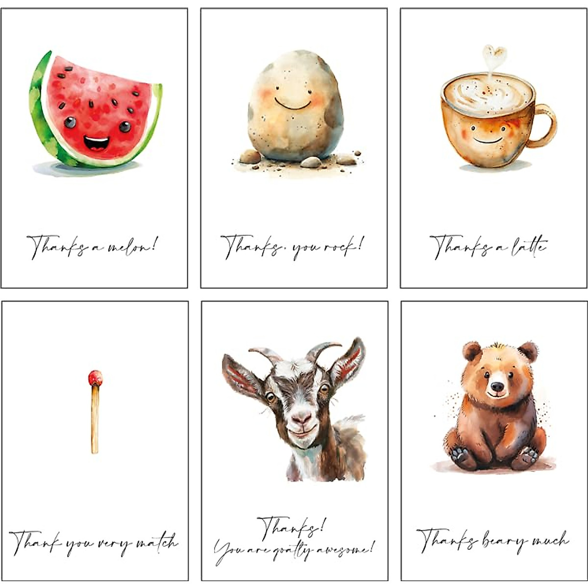 the lazy panda card company All my Puns are Intended - 30 Too Punny Thank You Cards with Envelopes (Too Punny Thank You Cards)