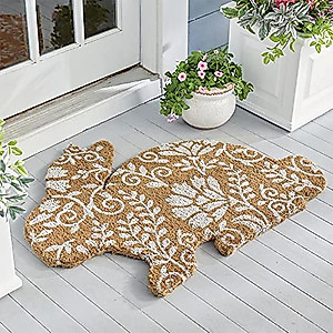 Bunny Shaped Door Mat, Easter Bunny Cotton Rug Rabbit Floor Mats Non Slip Area Rug for Bedroom Living Room Home Decor, 29.52''x39.37''