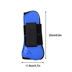1 Pair Horse Jumping Protection Boot, Equine Knee Boot Jumping Riding Horse Tendon Boots Wrap(Blue)