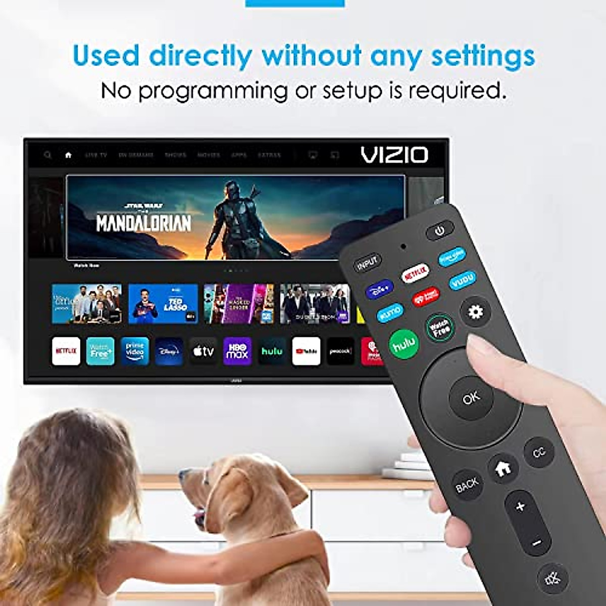Universal Replacement Remote XRT260 for All Vizio Smart TVs with Shortcut Buttons Disney, Netflix, Prime Video, Hulu, XUMO, VEDU, iHeart Radio and More.