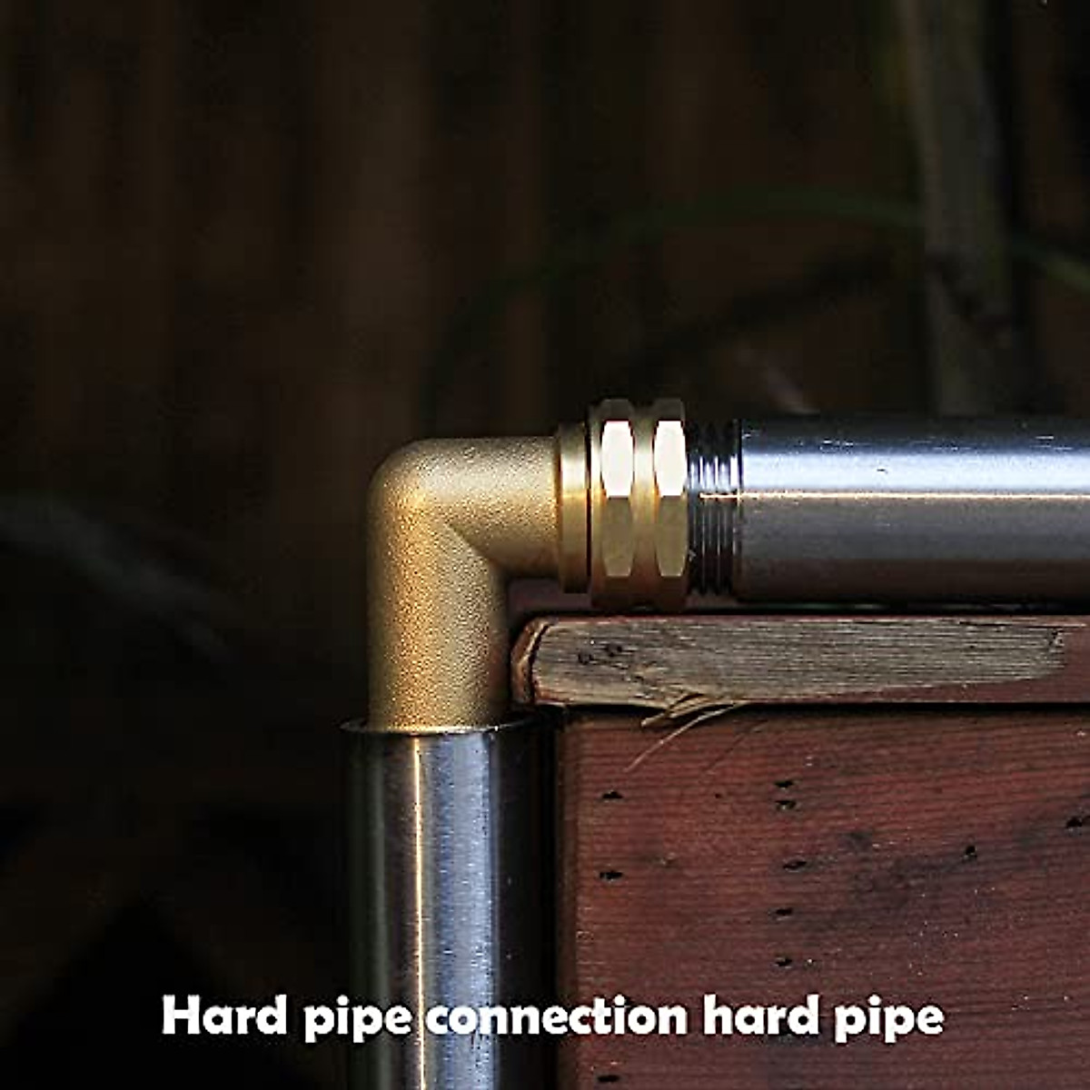 YELUN Garden Hose Elbow Connector 90 Degree Solid Brass Pipe Fittings Hose Elbow -Eliminates Stress and Strain On RV Water Intake Hose Adapter 3/4" FHT x 3/4" MHT (2 SETS)