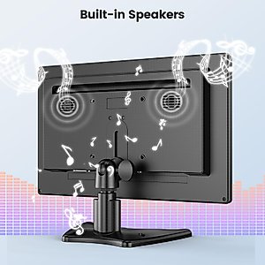 Eyoyo 12 Inch Monitor 16:9 Mini HDMI Monitor Screen 1366x768 Small TV Monitor Display with HDMI VGA BNC AV USB Input for Computer PC RasPi Laptop CCTV Security Analog Camera