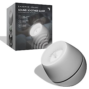 SHARPER IMAGE Sound Soother White Noise Machine, Night Light with 3 Glow Modes, Portable Sleep Therapy for Babies & Adults, Adjustable Pitch & Tone, Meditation, Relaxation, Stress Relief