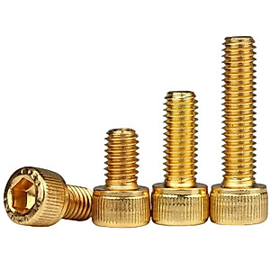10 Pieces of Titanium-Plated Gold Inner Hexagon Screws, M4x30mm for Fasteners Locking Devices Fixed Mechanical Shafts