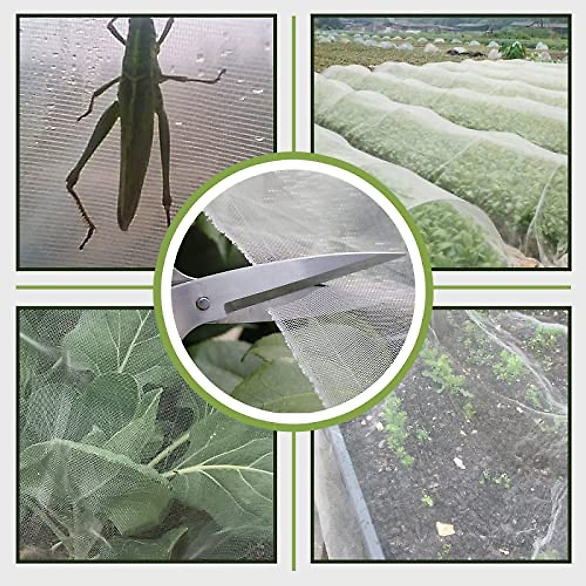 Garden Mesh Netting, Normal Plant Net Row Cover, Ultra Fine Mesh Protect Vegetable Plants Fruits Flowers Crops Greenhouse, Bird Mosquito Insect Bug Barrier Screen Mesh Netting (White, 8Ft x 24Ft)