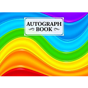 Autograph Book: Rainbow Watercolor Cover | Memory Book, Signature Celebrity Memorabilia Album Gift, Size 8.25" x 6" By Bruno Burger
