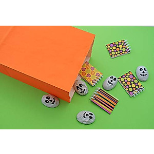 Party Favor Bag - 50 Pack Kraft Paper Lunch Bags - 5"x3"x9" (Orange)