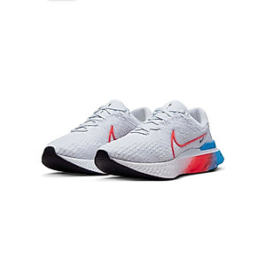 Nike React Infinity Run Flyknit 3 Women's Road Running Shoes (us_Footwear_Size_System, Adult, Women, Numeric, Medium, Numeric_9) Grey/Red/Blue