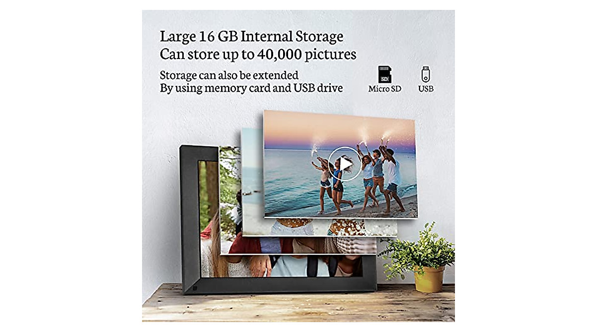 BSIMB 15-Inch Digital Picture Frame with WiFi & Touch Screen