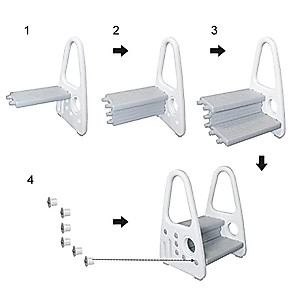 Gupamiga Toddler Step Stool for Kids，Toddler Step Ladder for Step Stool for Bathroom, Kitchen and Toilet Potty Training Learning Helper with Handles (Two Floors)
