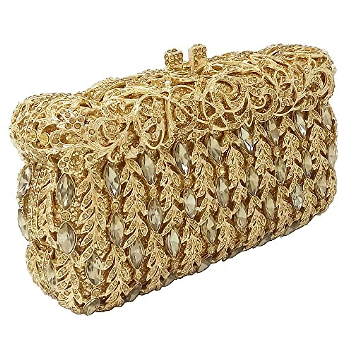 ZLXDP Crystal Women Evening Clutch Bag Hard Case Wedding Party Handbags Purses Metal Clutches