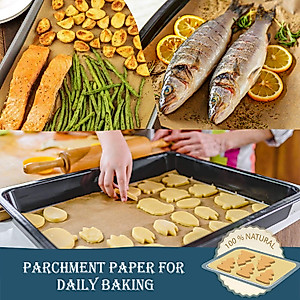 Hiware 200 Pieces Parchment Paper Baking Sheets 9x13 Inches, Precut Non-Stick Parchment Paper for Baking, Cooking, Grilling, Frying and Steaming - Unbleached, Fit for Quarter Sheet Pans