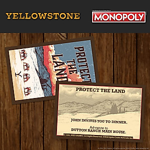 Monopoly: Yellowstone | Buy, Sell, Trade Spaces Featuring Locations from The Paramount Network Show | Collectible Classic Monopoly Game | Officially-Licensed, Yellowstone Game & Merchandise, 6 players
