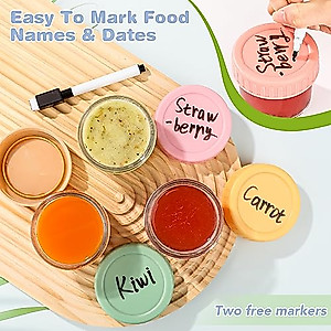 RowinsyDD 32 Pack Glass Baby Food Storage Containers, 4 oz Leakproof Baby Food Jars with Lids, Small Glass Food Containers for Infant Baby Food, Freezer & Microwave Safe, BPA Free