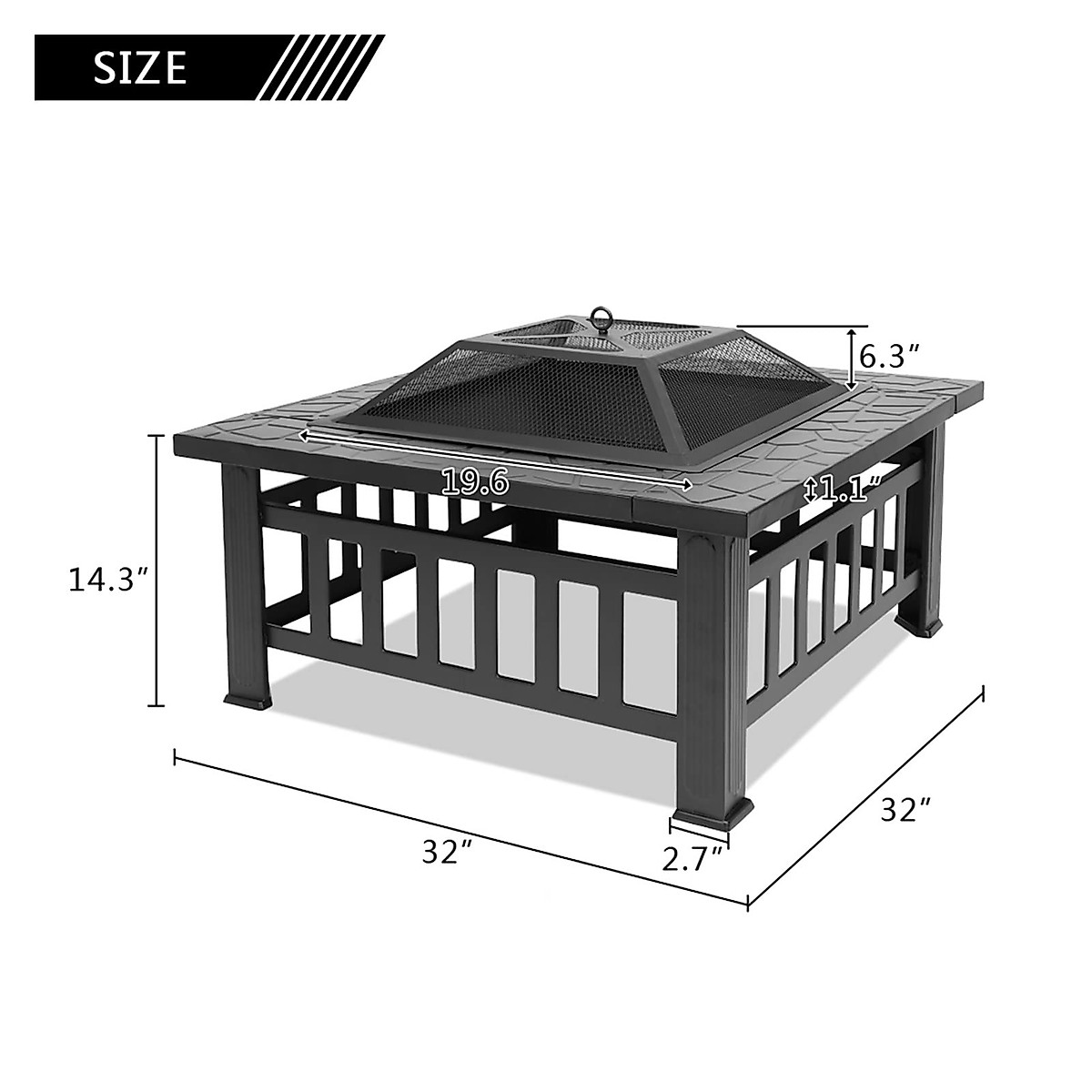 LIUXUEFE Outdoor Fire Pit, Burner, Courtyard Heater, Barbecue Party Picnic