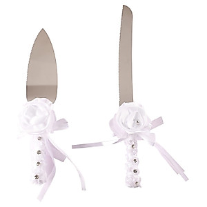 HE ANDI 2 Piece Vintage Style Wedding Cake, Birthday Cake, Divider Set. (White2)