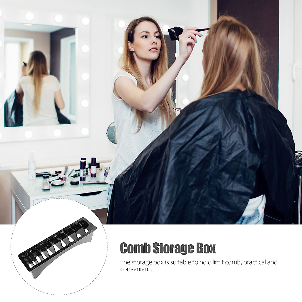 Clipper Guard Tray Plastic Blades Organizer Barber Guide Comb Storage Box Clipper Holder Hair Tools Organizer Table Storage Tray For Hair Clipper Comb 2Pcs Guide Comb Storage Case