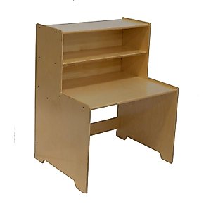 RRI Goods Kids Writing Desk, Computer Table with Hutch, Natural