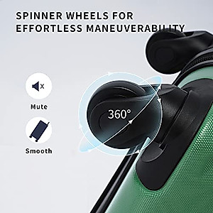 Merax Luggage Set with TSA Lock, All Expandable 3 Piece Hardshell Lightweight Suitcase Set 20inch 24inch 28inch (Dark Green 2-Piece (20/28))