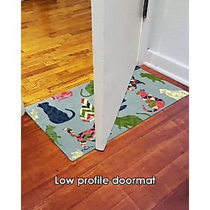 Toland Home Garden 800318 Cat Pattern Kitty Door Mat 18x30 Inch Outdoor Doormat for Entryway Indoor Entrance