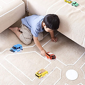 QUOXO 4 Pack Tracks Racing Car Only Replacement,Light Up Toy Cars Glow in The Dark Track Accessories for Boys and Girls