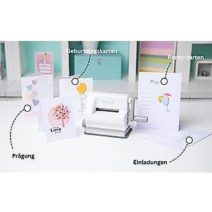 Sizzix Sidekick Starter Kit 661770 Portable Manual Die Cutting & Embossing Machine for Arts & Crafts, Scrapbooking & Cardmaking, 6.35 cm Opening, 2.5" Opening, White