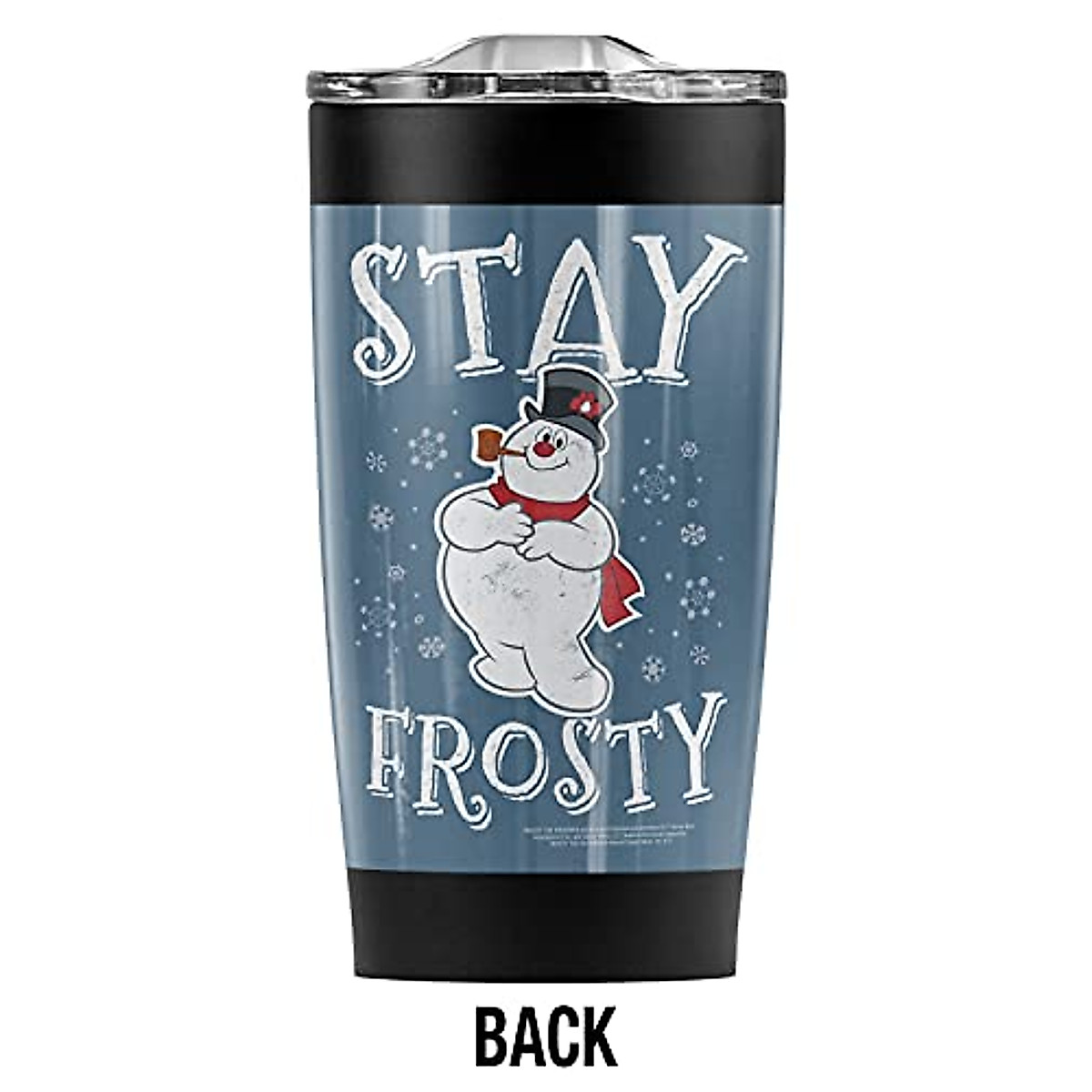 Logovision Frosty the Snowman Stay Frosty Stainless Steel Tumbler 20 oz Coffee Travel Mug/Cup, Vacuum Insulated & Double Wall with Leakproof Sliding Lid | Great for Hot Drinks and Cold Beverages