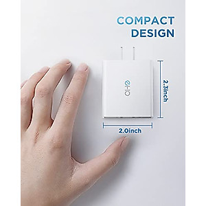 USB C Wall Charger, EHO 40W(20W Max Each) Dual USB C Charger, 20W Fast Charger Power Adapter Compatible with MacBook Air, iPhone 13/12, MagSafe Wireless Charger/MagSafe Duo Charger Galaxy S21, White