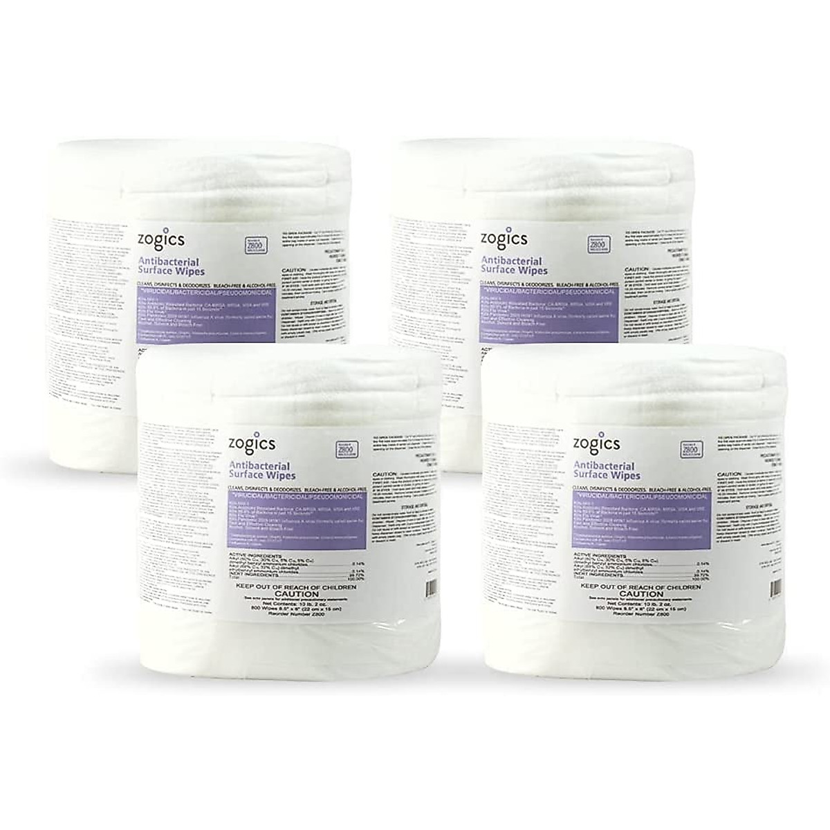 Zogics Antimicrobial Wipes and Wall Mounted Dispenser – No-Touch Wipes Dispenser, Mounts Easily to Wall for Quick Access to Disinfecting Wet Wipes