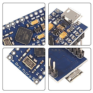 ACEIRMC Pro Micro for Atmega32U4 5V 16MHz Bootloadered IDE Micro USB Pro Micro Development Board Microcontroller Compatible for Pro Micro Serial Connection with arduino Pin Header (3pcs)