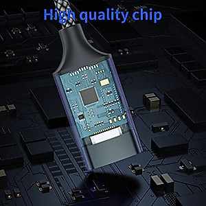 USB A to Lighting Audio Adapter Cable, Nylon Braided USB Male to Lightning Female Dongle Converter Support Volume Control Mic Compatible with MacBook Computer PC Headphone,Earphones, Earbuds, and More