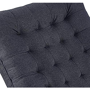 Barton Premium Rocking Lounge Chair Soft Fabric Cushion Living Room Chair Wooden Legs Footrest Chair Indoor Outdoor Use (Grey)