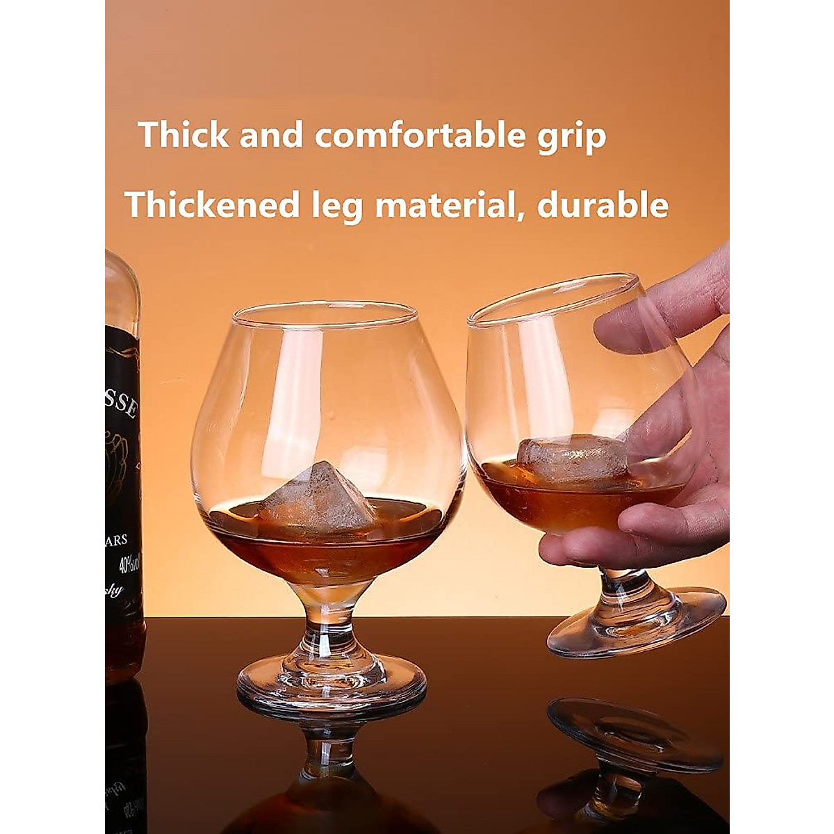 Yasuyuki Thickened glass wine glass 350ml short-footed cocktail glass large capacity brandy wine glass