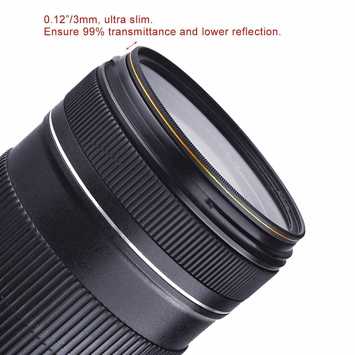 waka 77mm MC UV Filter - Ultra Slim 16 Layers Multi Coated Ultraviolet Protection Lens Filter for Canon Nikon Sony DSLR Camera Lens