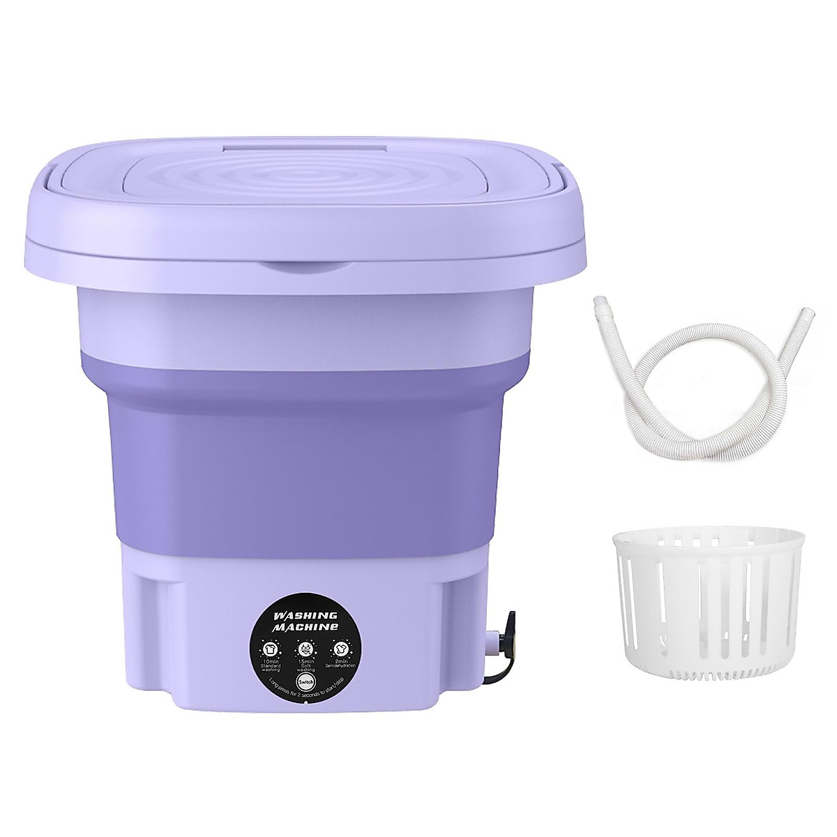 8L Portable Washing Machine, Foldable Mini Small Washing Machine for Socks, Underwear or Small Items for Apartment, Dorm, Camping, RV Travel laundry Purple