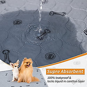 Washable Pee Pads for Dogs, 2Pack Reusable Puppy Pads, Absorbent Whelping Pads with Bone Print, Non-Slip Waterproof Pet Training Pads for Couch, Crate, Potty Training -18x24
