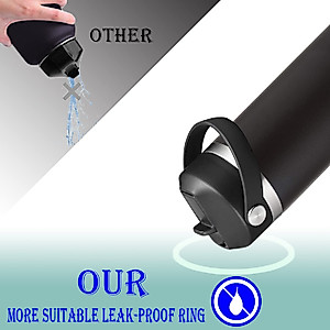 Straw Lids for YETI Rambler Bottle 12 18 26 36 64 oz, Rubber Coated Bite Valve Flexible Handle Lid for Yeti Straw Lid or Chug Cap Top Replacement Water Bottle Accessories