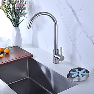 RANDOM Metal Kitchen Sink Glass Rinser,Faucet Glass Rinser for Kitchen Sinks,Bottle Washer,Kitchen Sink Accessories,Stainless Steel,Brush Nickel.