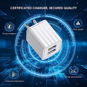 [Apple MFi Certified] iPhone Charger, Veetone 2 Pack 6FT Lightning to USB Fast Charging Data Sync Transfer Cord & Dual Port USB Wall Charger Plug Compatible with iPhone 12/12 Pro/11/XS/XR/X 8 7 6/iPad
