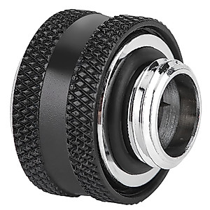 Dracaena 6 Pack G1/4" Thread to 16MM OD Hard Tubing Compression Fitting with Rings for Rigid Acrylic Tube for Computer Water Cooling System, Black