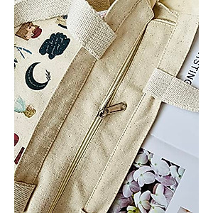 HaoHakka Canvas Tote Bag Aesthetic Cute School Tote with Zipper Pockets Valentines Christmas Music Gifts for Women Girls - taylor swift