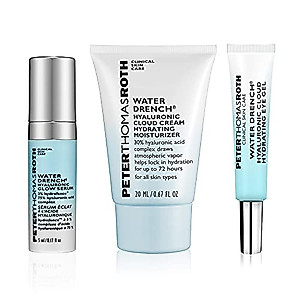 Peter Thomas Roth | Water Drench Hydration Heroes 3-Piece Kit | Hyaluronic Acid Skin Care Kit, Water Drench Glow Serum, Moisturizer and Eye Gel