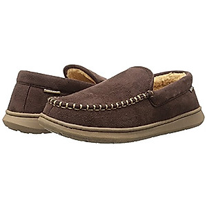 Dockers Men's Premium Ultra-Light Moccasin Slipper with Memory Foam, (Brown, 14)