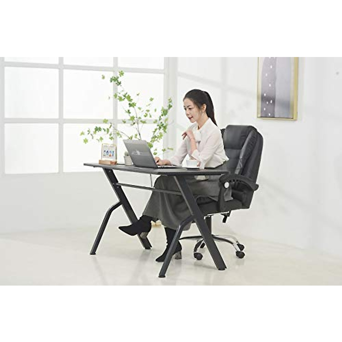 ApexDesk 47" Computer Desk, Modern Simple Style Desk for Home Office, Study Student Writing Desk - Black